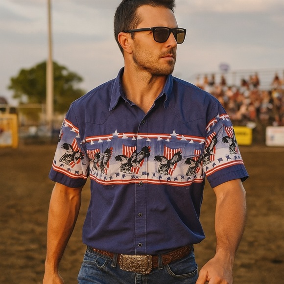 High Noon | Shirts | Vintage High Noon Mens Blue Xlt Western Shirt ...